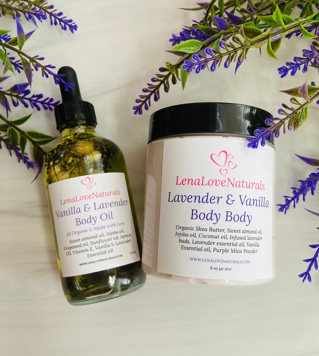 Vanilla & Lavender Body Butter + Body Oil • Bath and Body • Natural ...