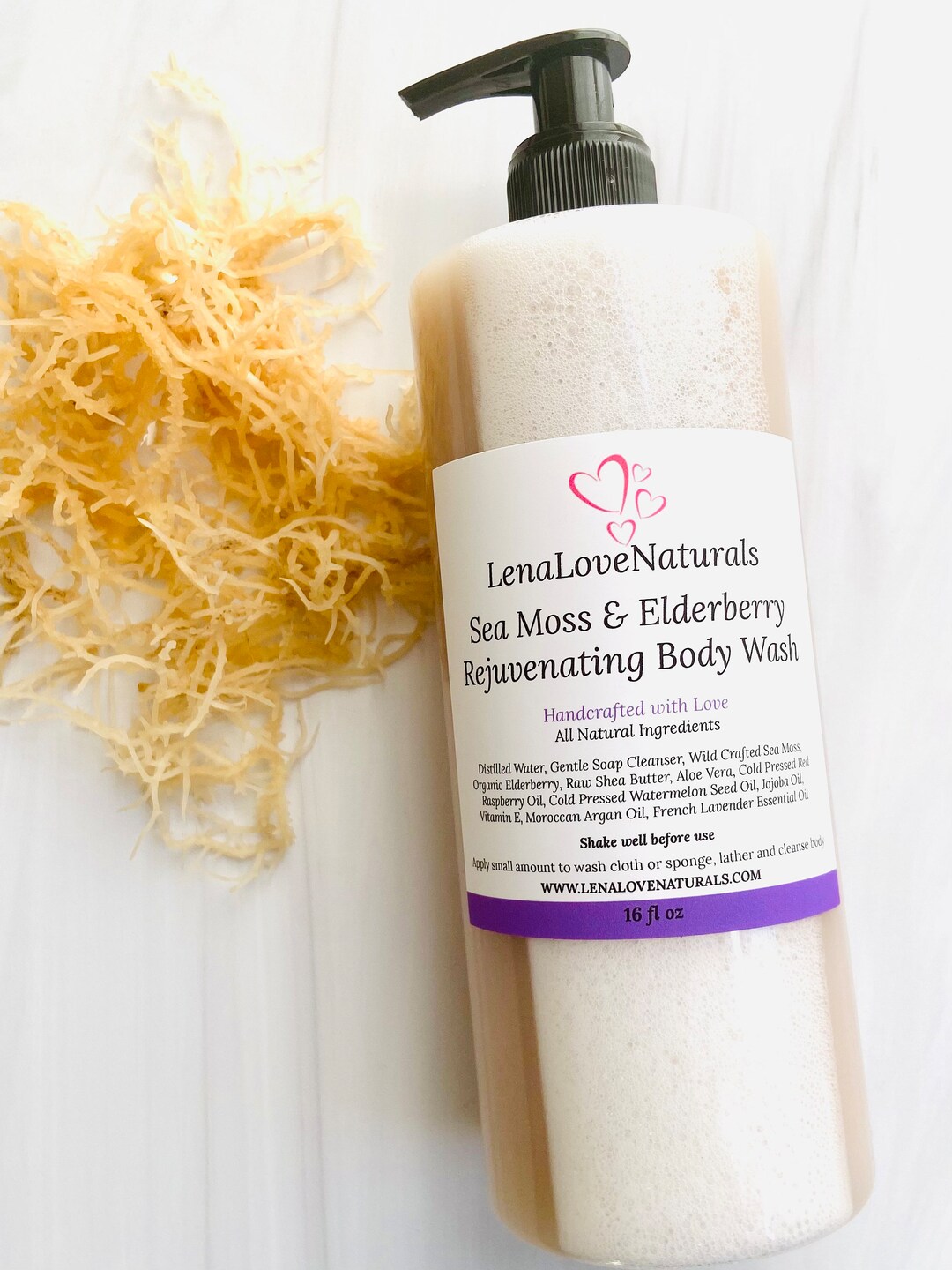 Natural Body Wash Infused With Sea Moss & Elderberry | Natural Cleanser ...