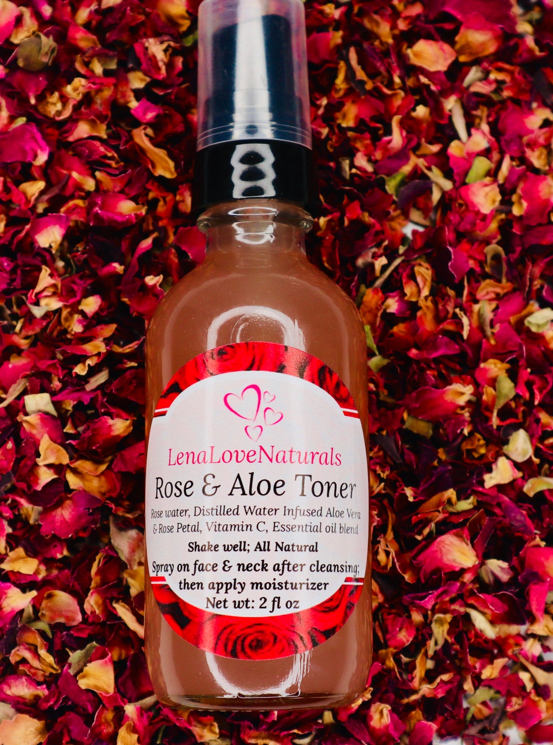 Rose & Aloe Face Toner Natural Skincare Mist Refreshing Facial Toner ...