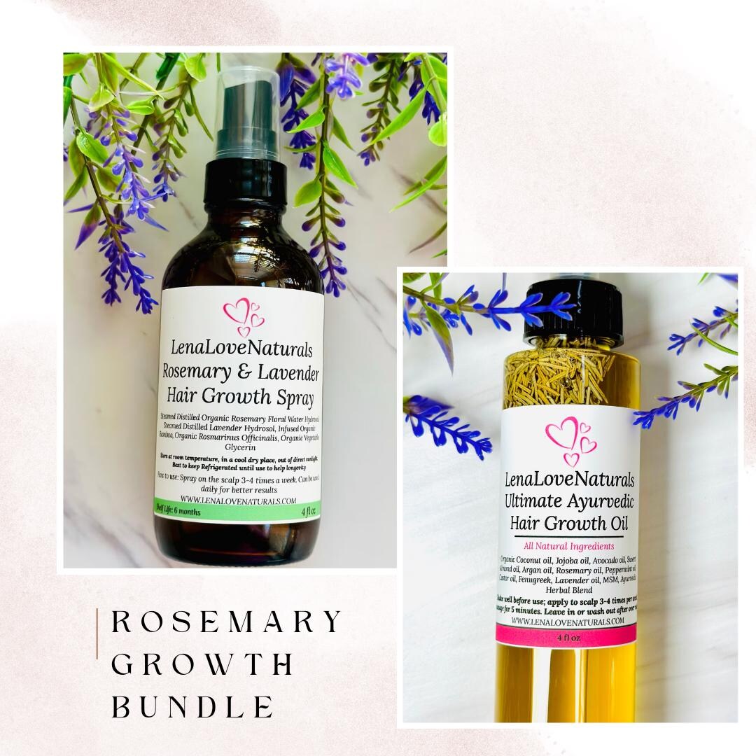 Rosemary Hair Growth Bundle | Hair Mist & Hair Oil Set for Stronger ...