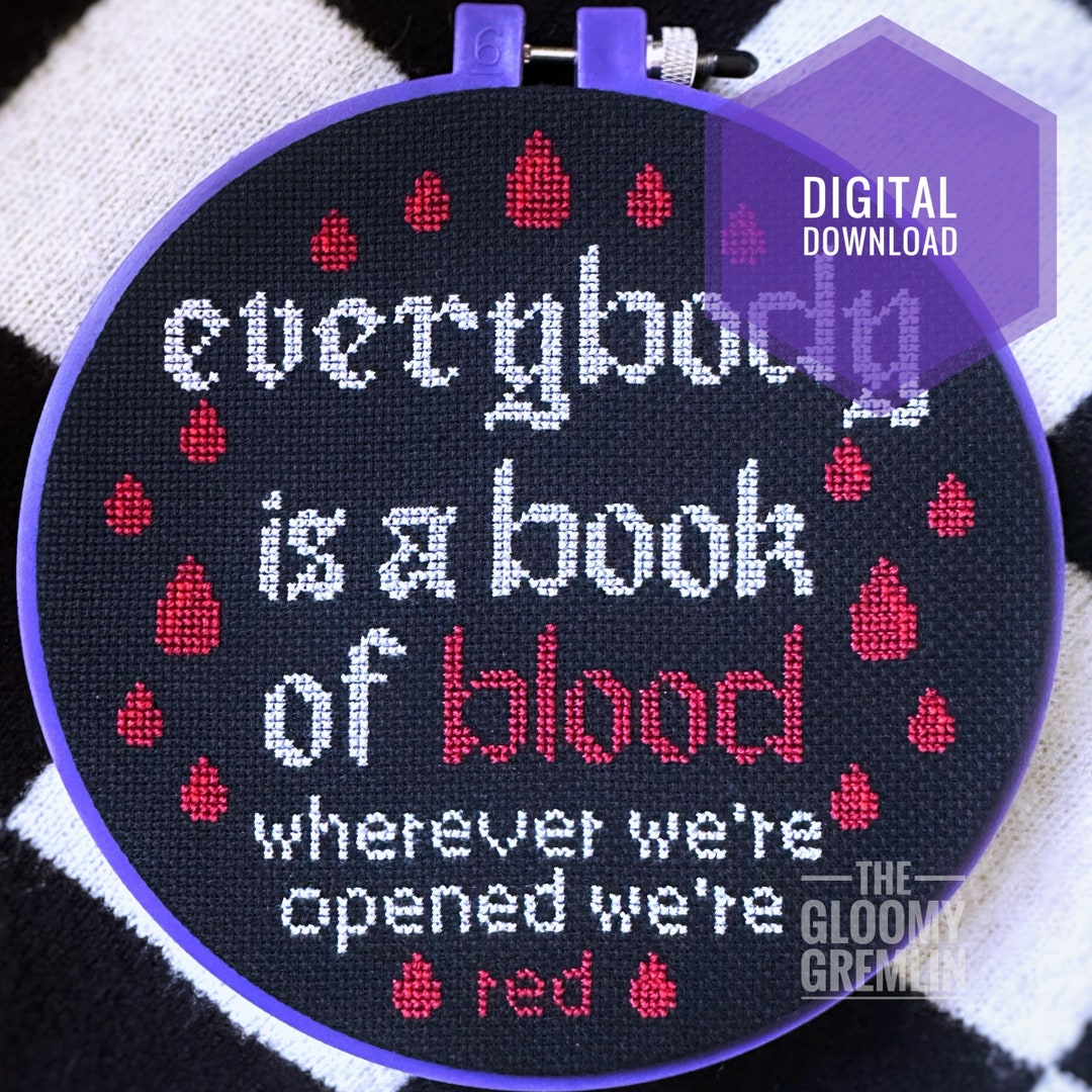 Books of Blood Cross Stitch Pattern - Modern Cross Stitch, Counted ...