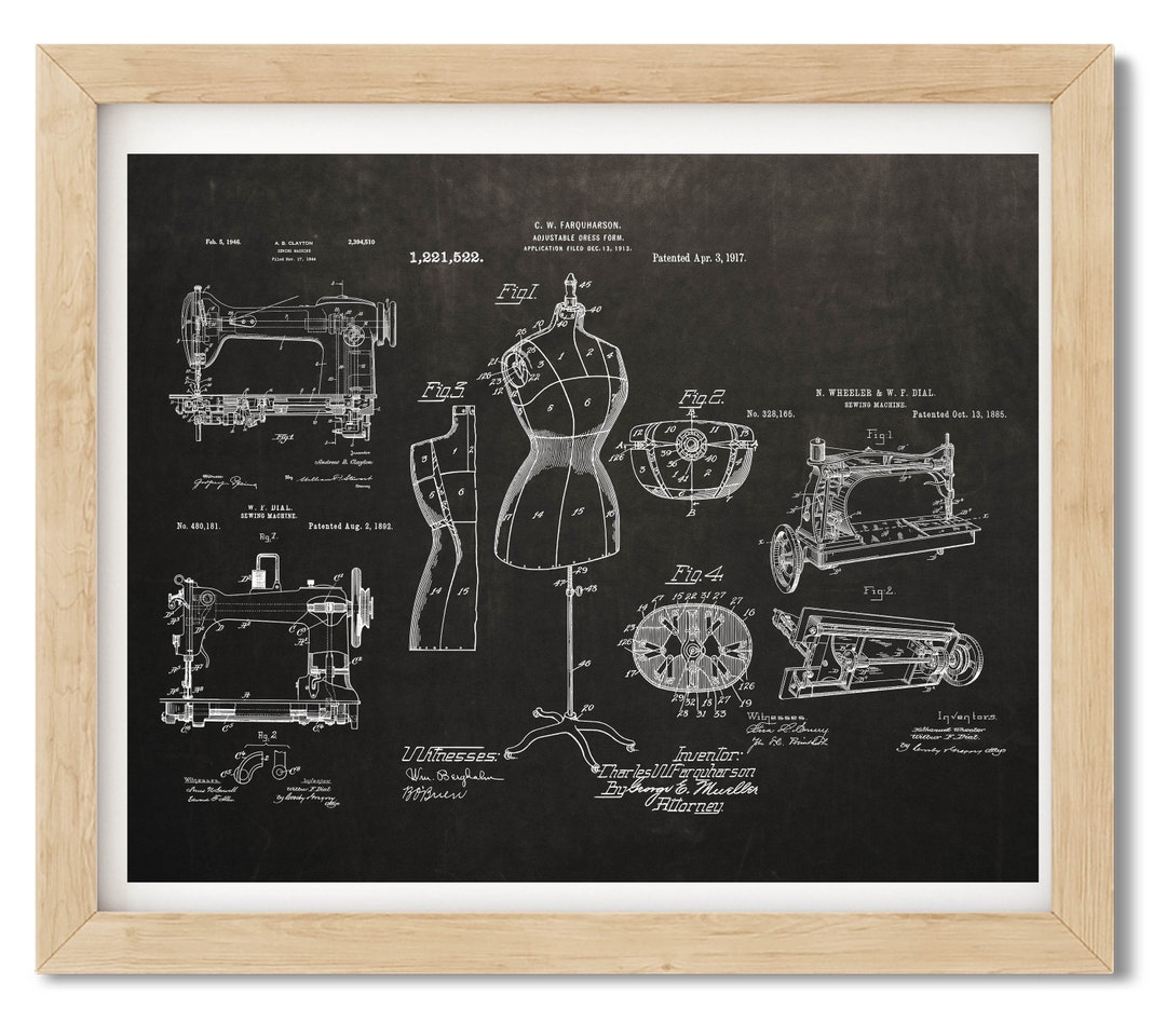 Seamstress Gift, Vintage Sewing Machine Posters, Fashion Designer ...