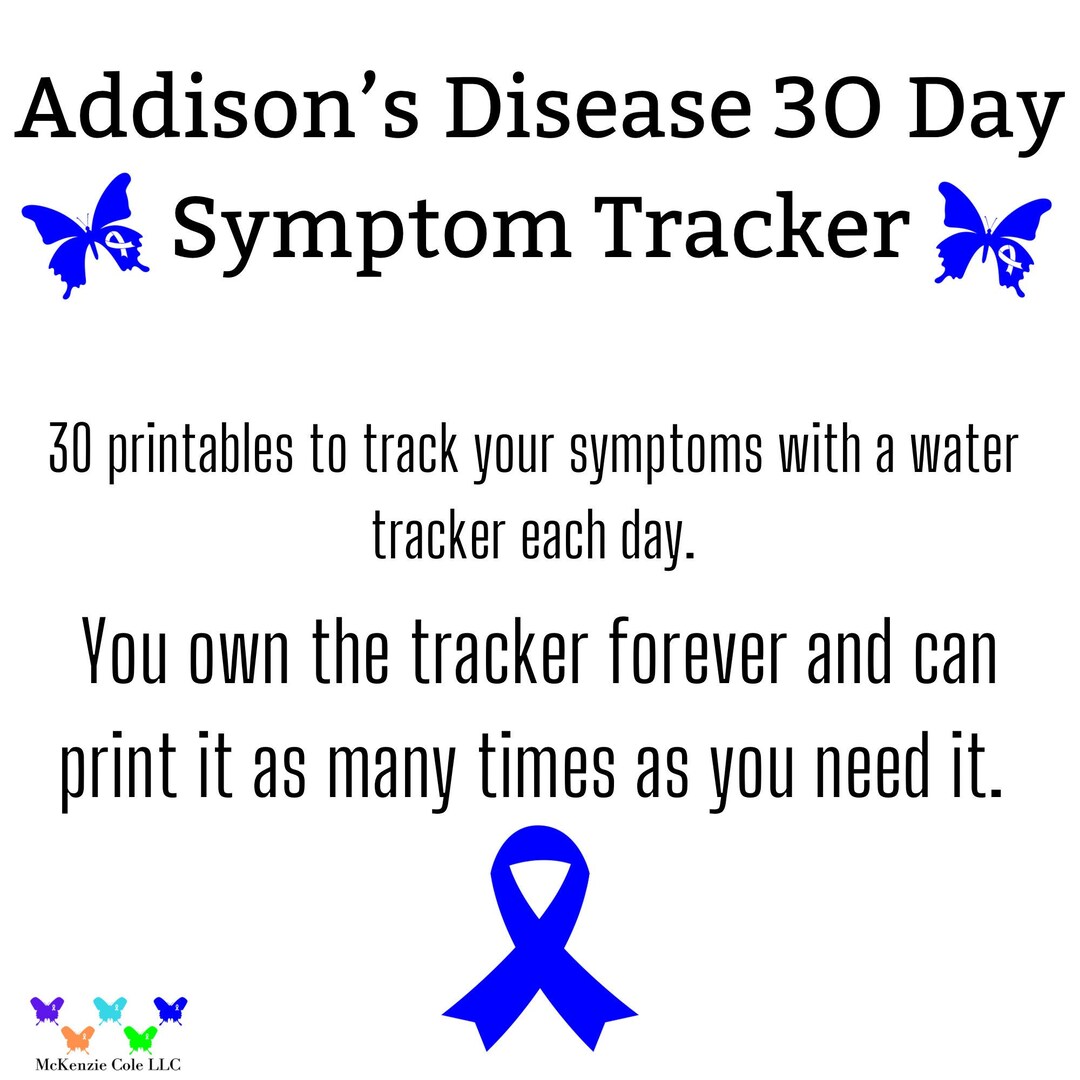 Addison's Disease 30-day Symptom Tracker Journal (digital Download) - Etsy