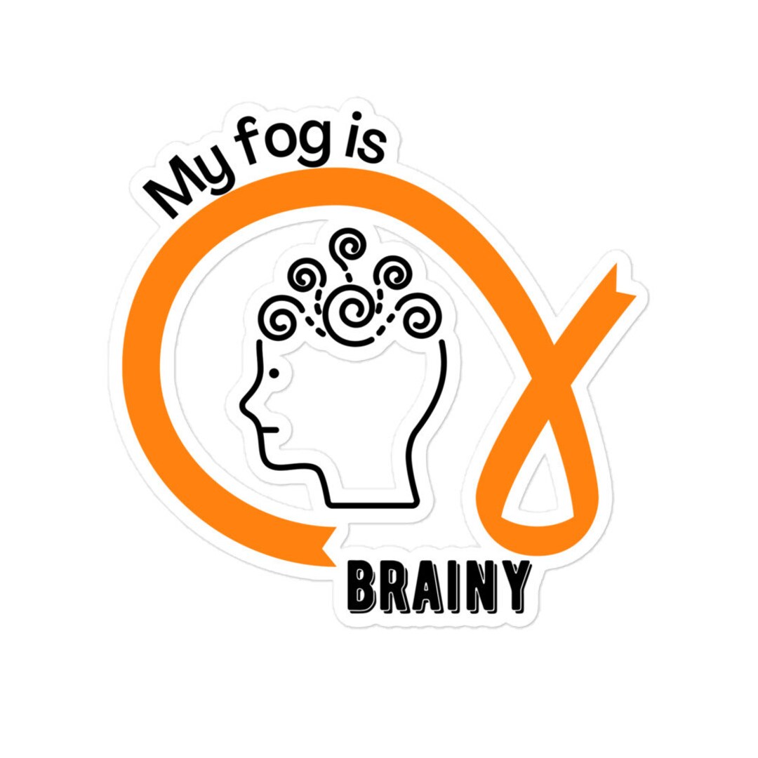 Orange Ribbon Brain Fog Sticker: Multiple Sclerosis Awareness - Etsy
