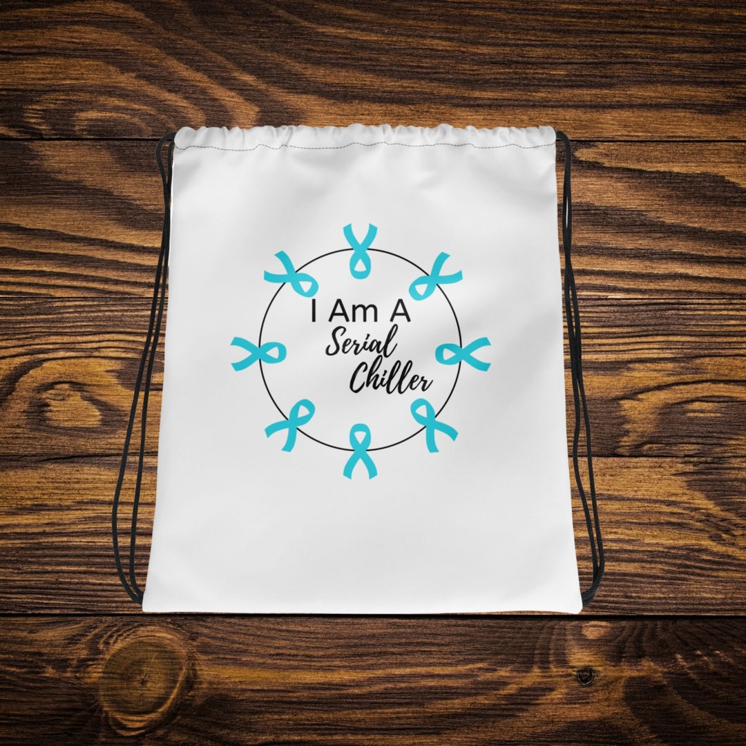 Turquoise Ribbon Serial Chiller Drawstring Bag: POTS Awareness - Etsy
