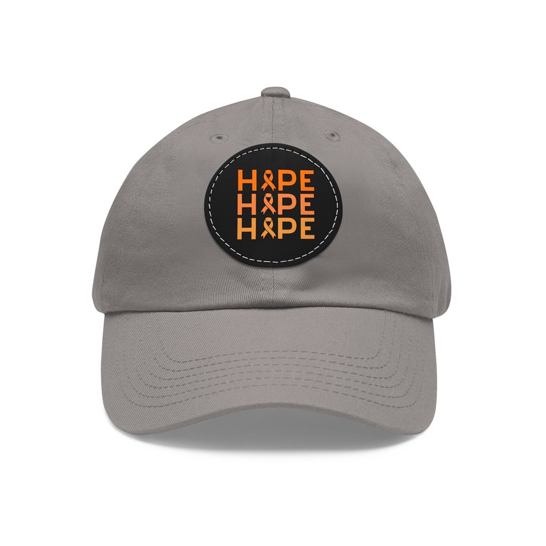Multiple Sclerosis Dad Hat With Leather Patch round, Leukemia Hope Hat ...
