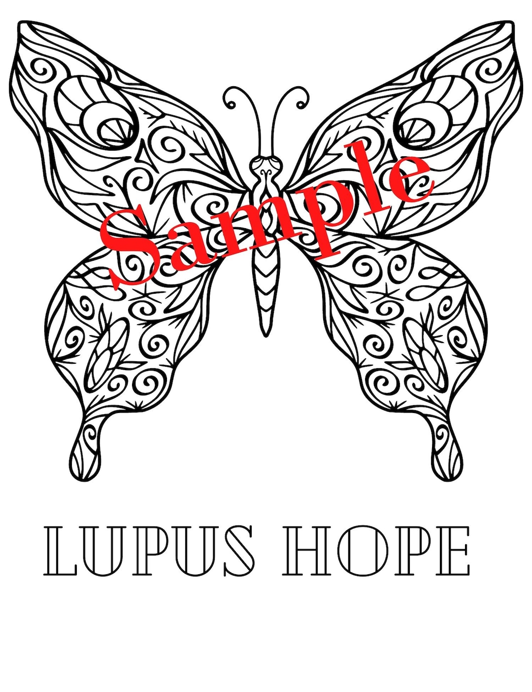 Lupus Hope Butterfly Coloring Page, Lupus Coloring Page, Lupus Warrior ...