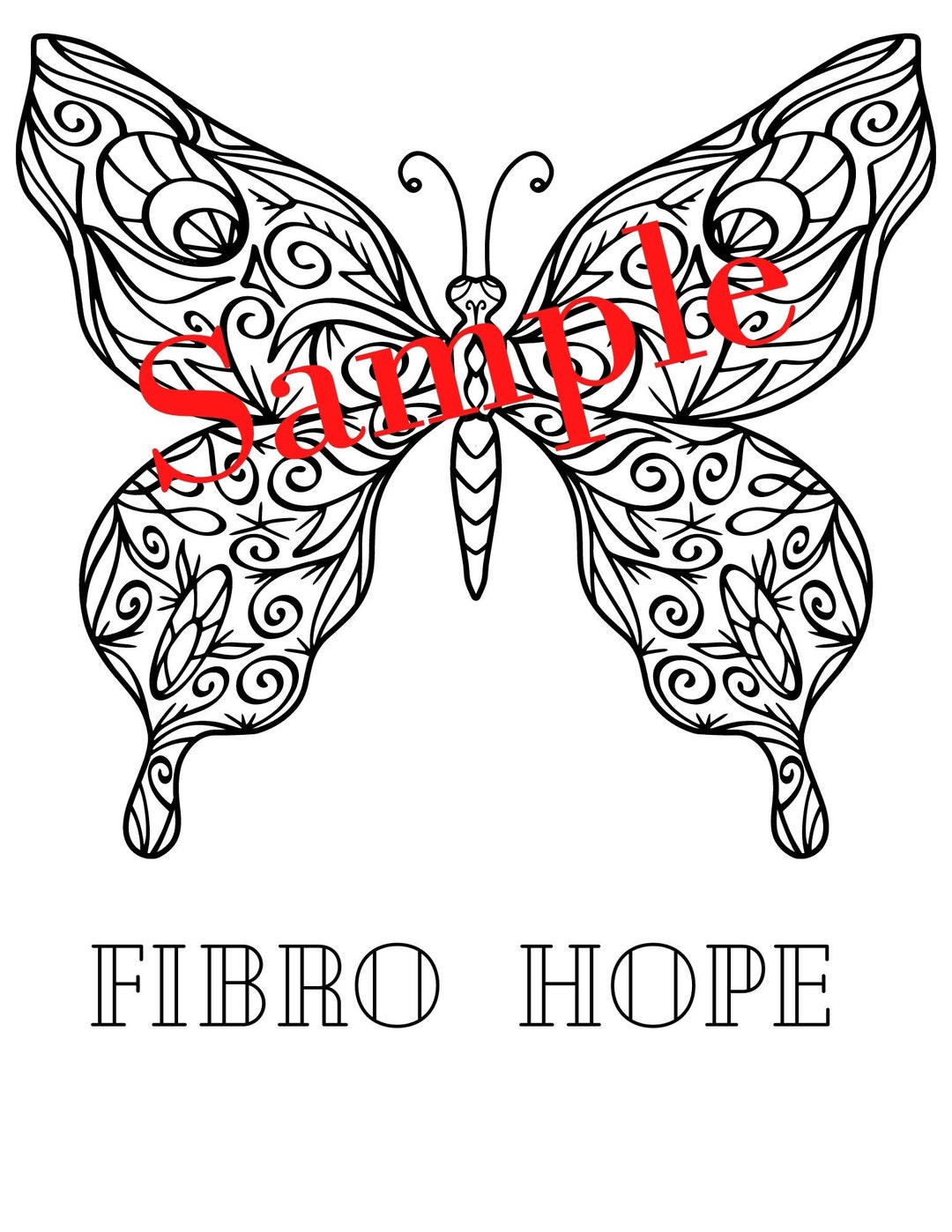 Fibromyalgia Hope Butterfly Coloring Page: Awareness Art (PDF) - Etsy
