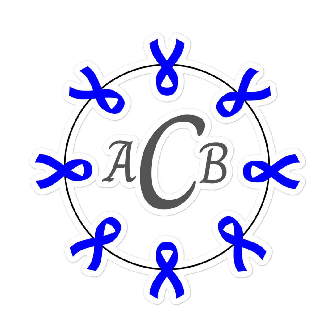 Colon Cancer Awareness Ribbon Sticker: Personalized Monogram - Etsy