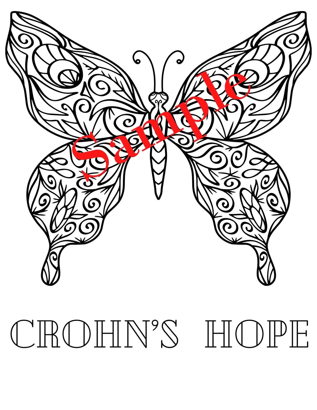 Crohns Coloring Pages, Crohns Awareness Coloring Page, Awareness Gifts ...