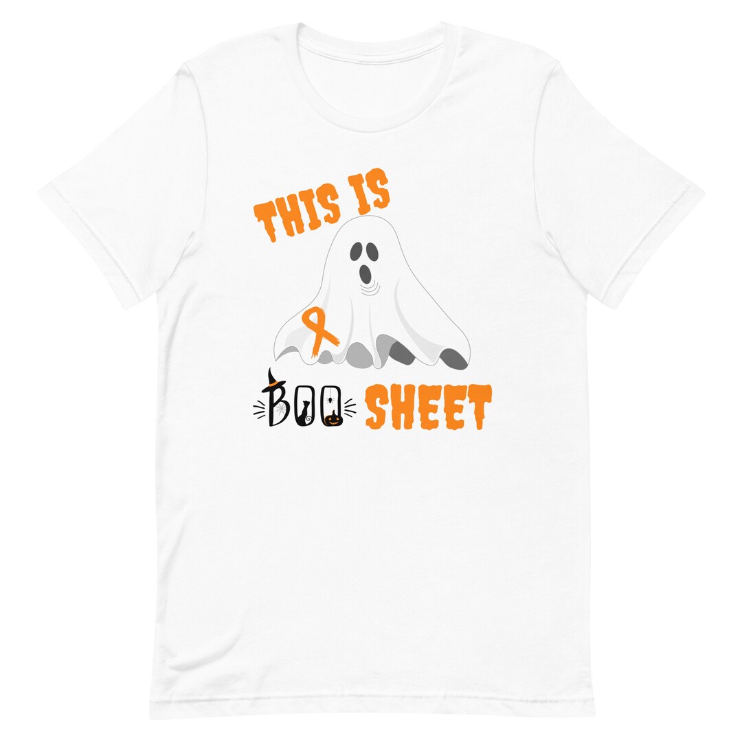Camiseta naranja con lazo Boo: camiseta de Halloween para la esclerosis ...