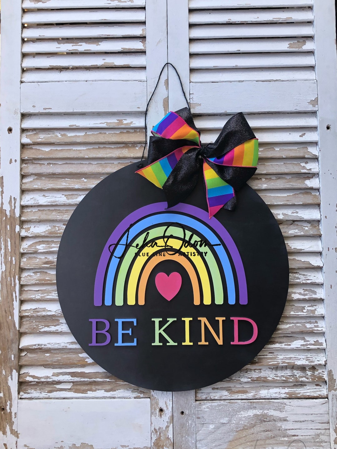 Be Kind Door Hanger Rainbow Door Hanger Rainbow Decor Rainbow Sign Be ...