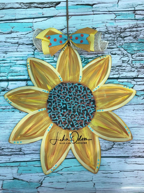 Sunflower Door Hanger Flower Sunflower Door Fall Decor - Etsy