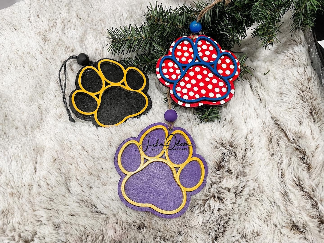 Paw Print Ornaments | Dog Paw | Cat Paw| Bulldog Paw | Tiger Paw ...