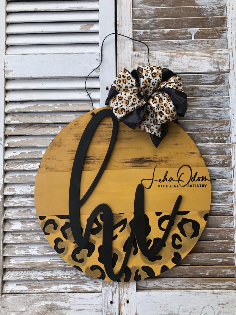Leopard Hi Door Hanger Welcome Door Hanger Leopard Door | Etsy