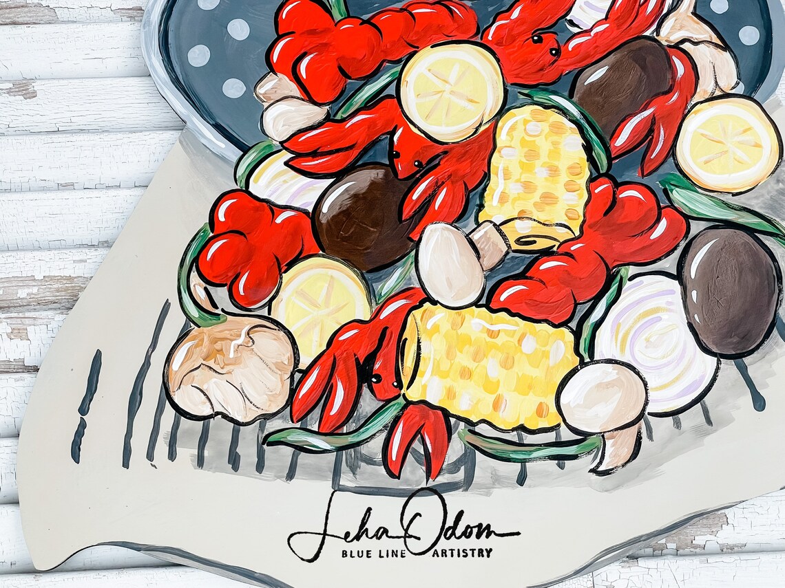 Crawfish Pot Turnout Door Hanger | Crawfish Boil Door Hanger | Crawfish ...
