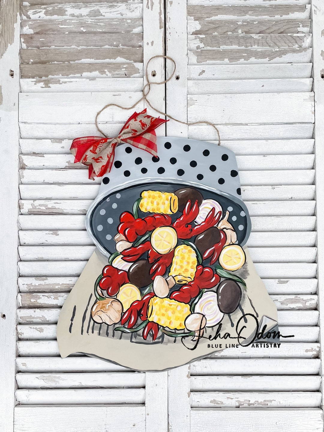 Crawfish Pot Turnout Door Hanger | Crawfish Boil Door Hanger | Crawfish ...