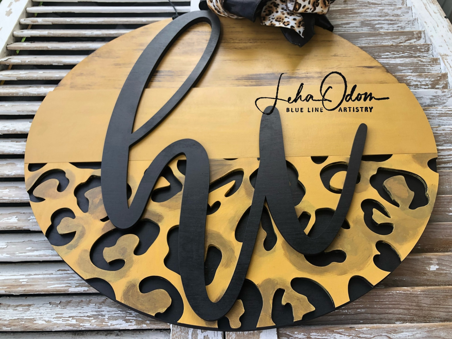 Leopard Hi Door Hanger Welcome Door Hanger Leopard Door | Etsy