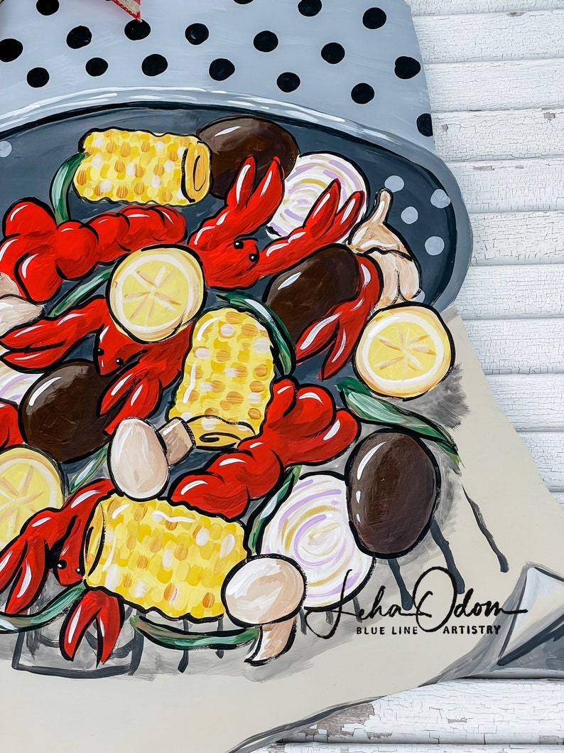 Crawfish Pot Turnout Door Hanger Crawfish Boil Door Hanger - Etsy