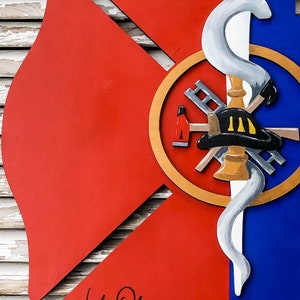 Fire EMS Hybrid Door Hanger | Firefighter Paramedic Door Hanger ...