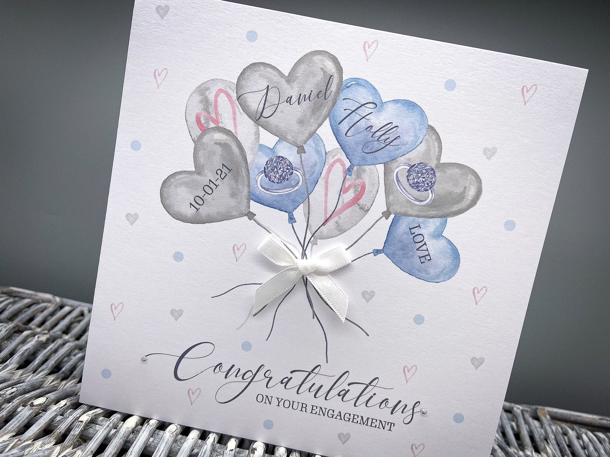 Engagement Card Personalised Engagement Card Congratulations | Etsy UK