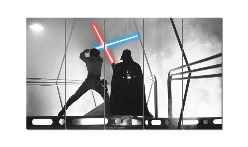 Luke Skywalker vs Darth Vader Fight Scene Canvas Wall Art | Etsy