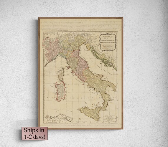 Old Map of Italy Italian Map Vintage Map of Italy Antique - Etsy