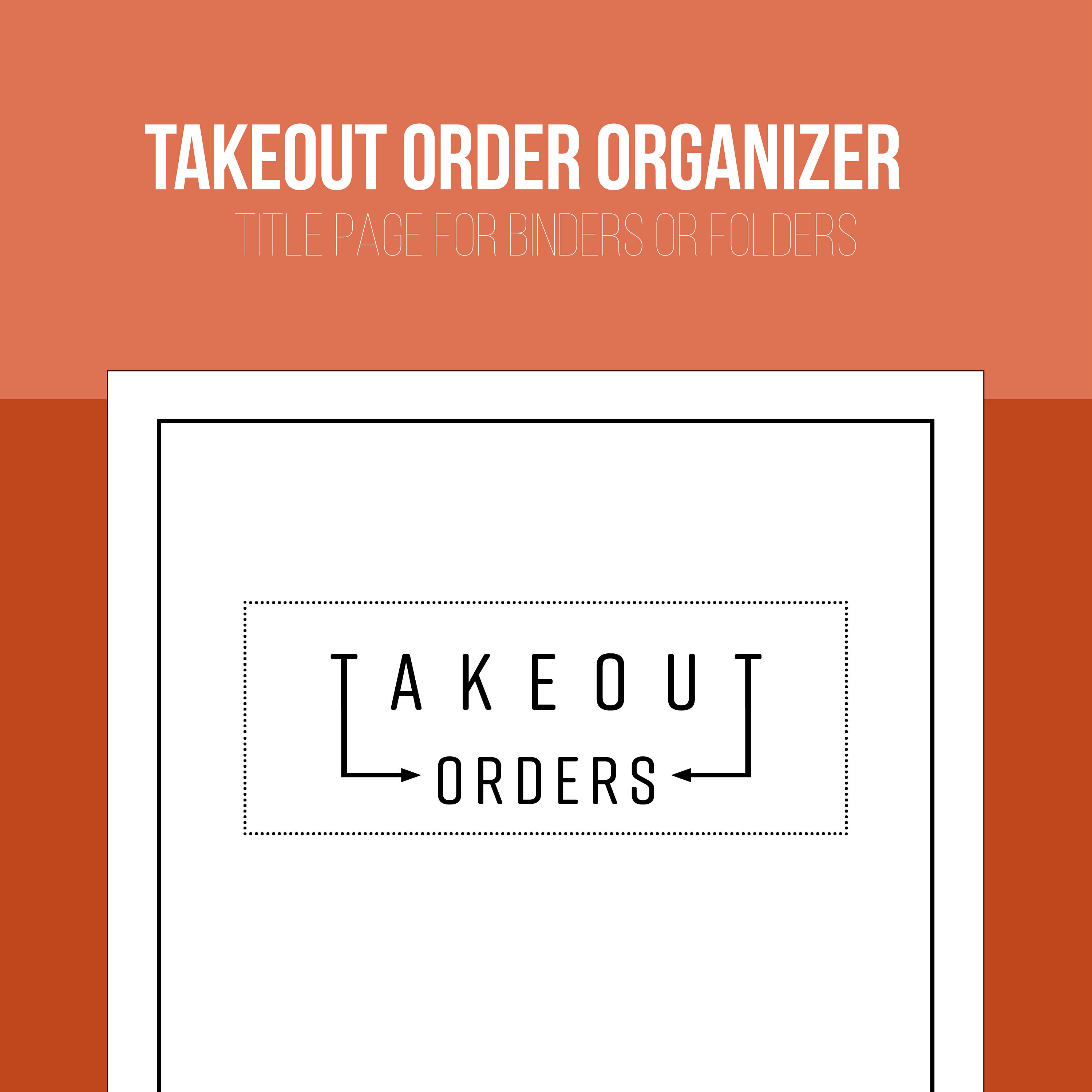 Takeout Order Organizer Printable - Etsy