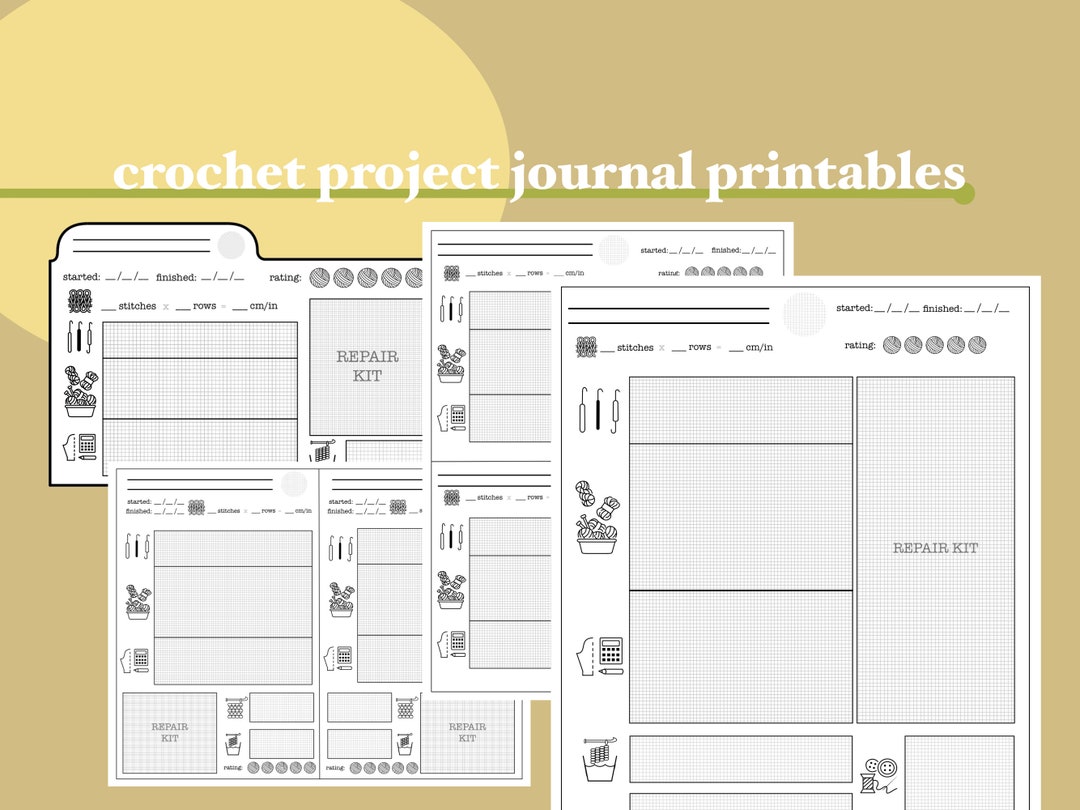 Crochet Project Journal Printables - Etsy