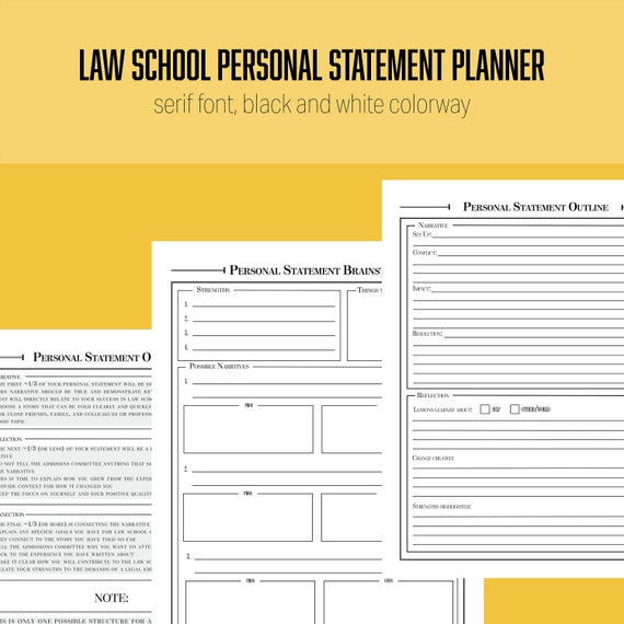 Law School Personal Statement Planner Printable | Etsy