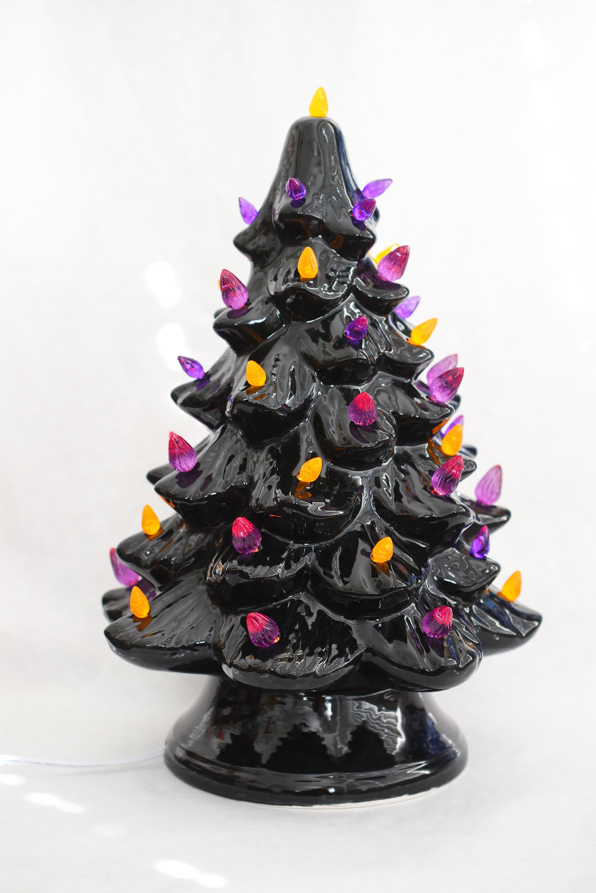 Black Ceramic Halloween Tree With Lights | Etsy
