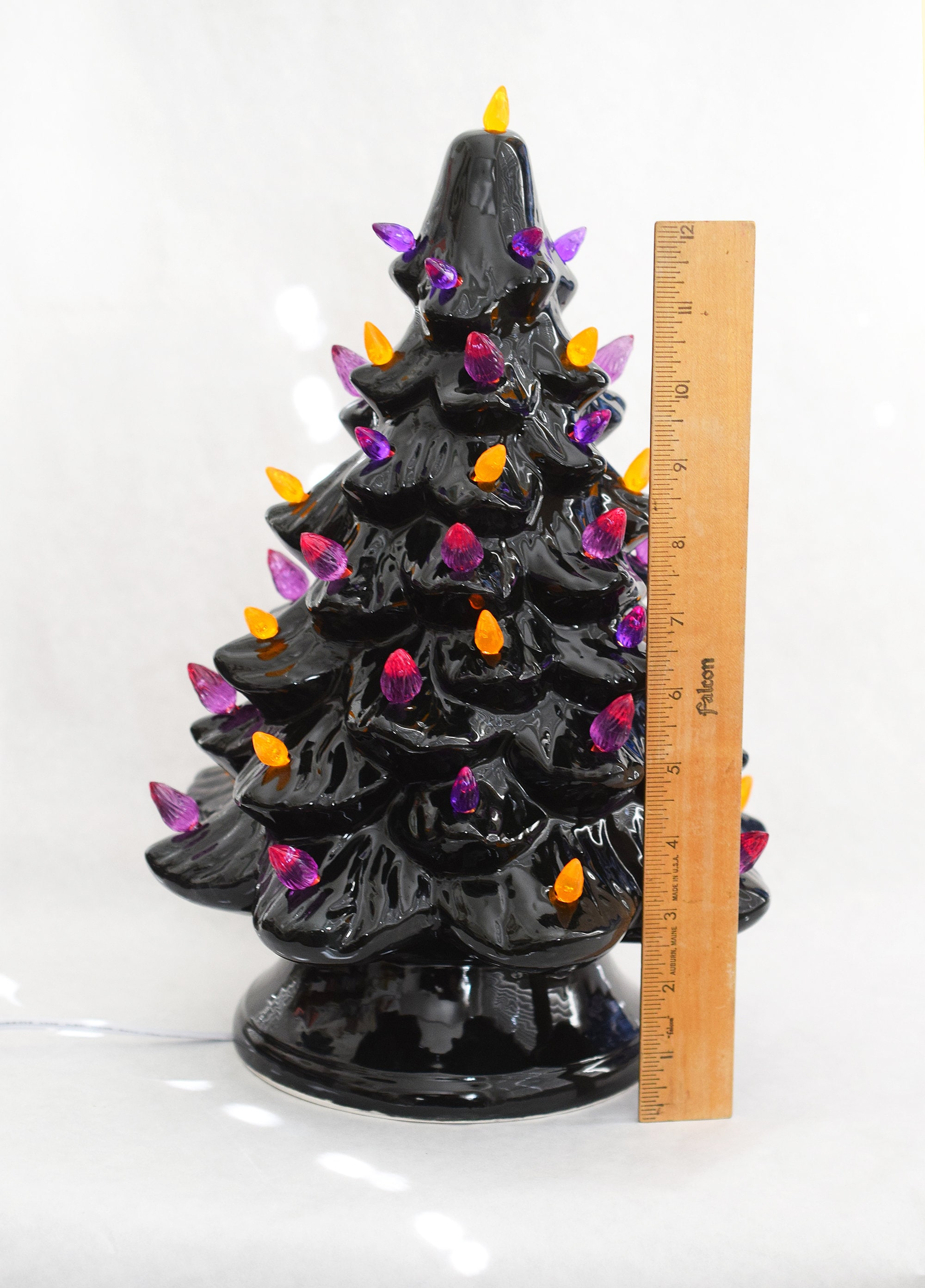 Black Ceramic Halloween Tree With Lights | Etsy