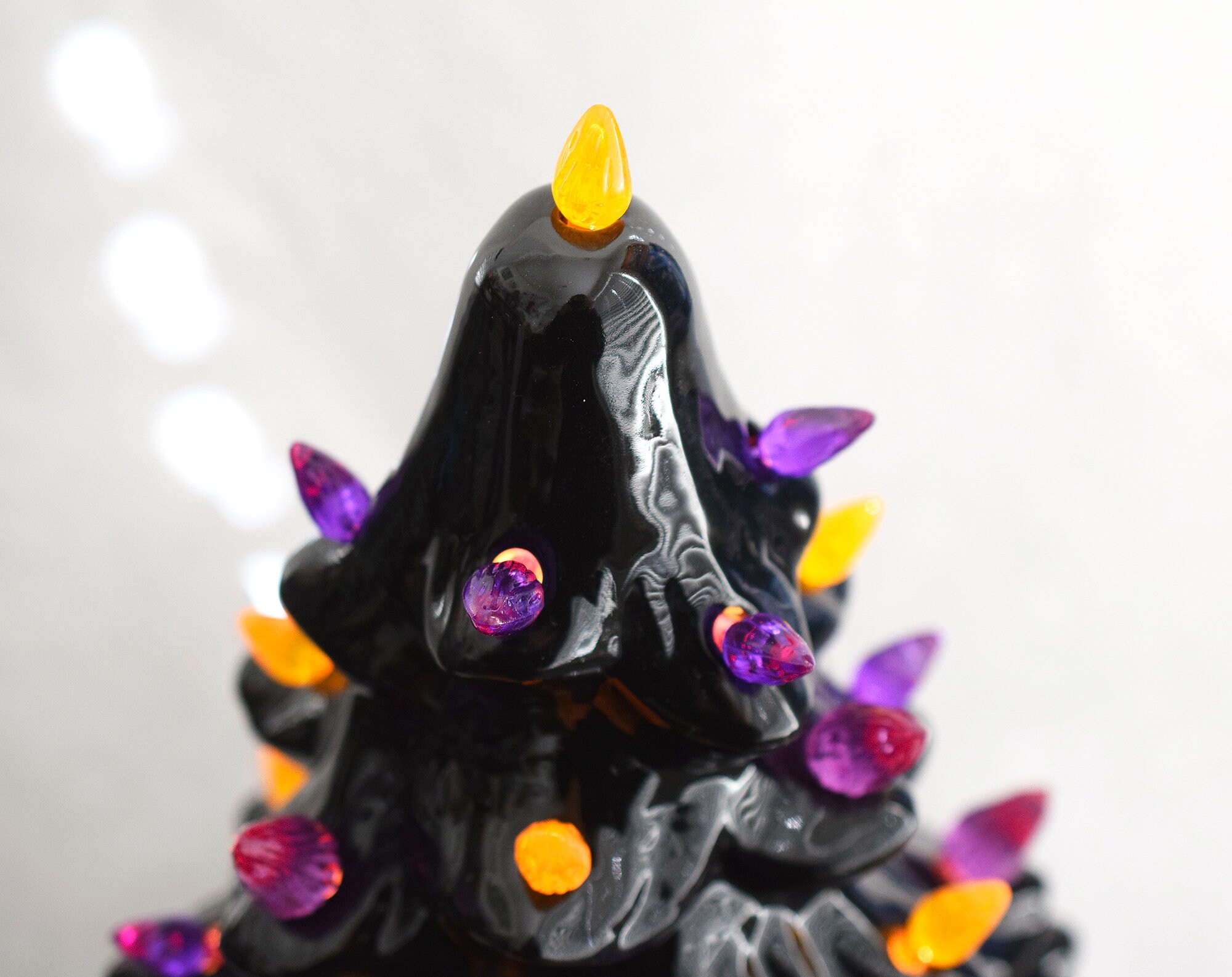 Black Ceramic Halloween Tree With Lights | Etsy