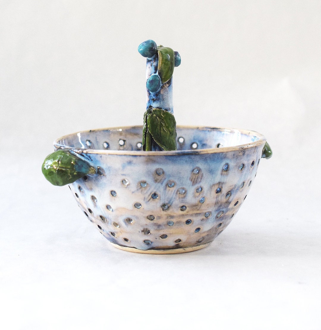 Blueberry Themed Berry Bowl, Thrown Stoneware - Etsy
