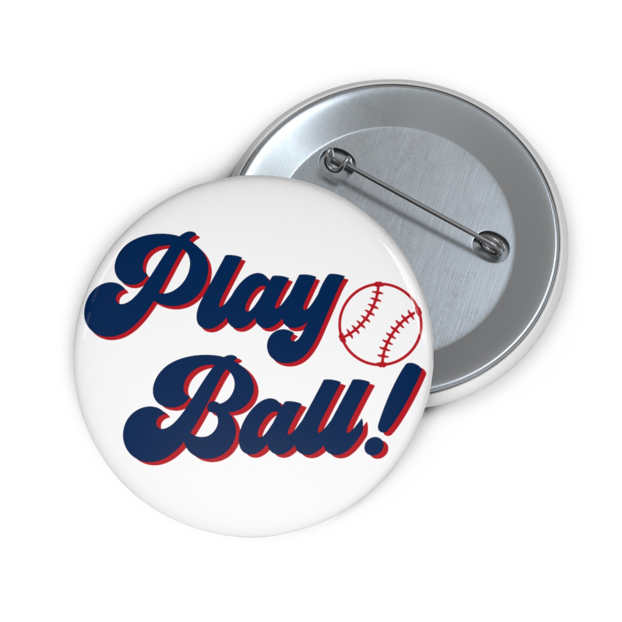 Retro Play Baseball Button, Baseball Pins - Etsy