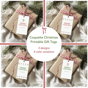 Coquette Christmas Printable Gift Tags, Printable Christmas Gift Tags ...