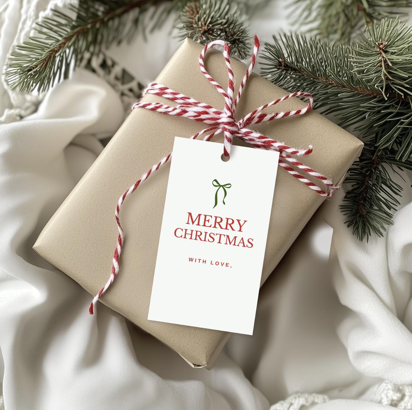 Coquette Christmas Printable Gift Tags, Printable Christmas Gift Tags ...