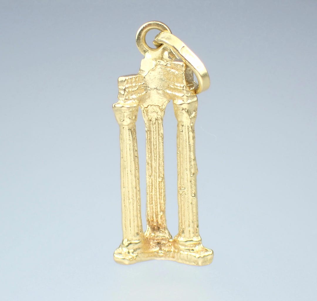 Wonderful Vintage Italian Solid 18k Gold Roman Greek Ruins Columns 3D ...