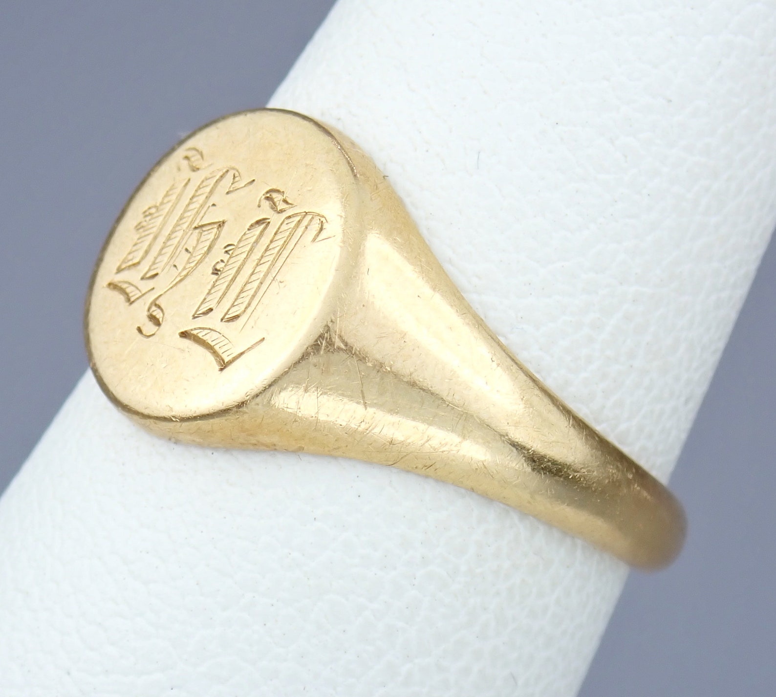 Fantastic Antique Victorian Solid 18k Gold Signet Pinkie Ring Initials ...