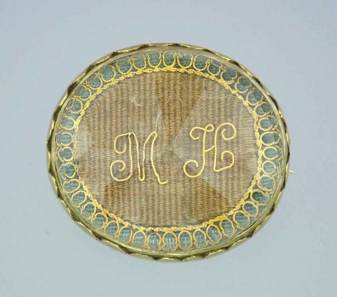 Antique Stuart Crystal 18k Gold Mourning Brooch: Initials 'MH', C.1680 ...