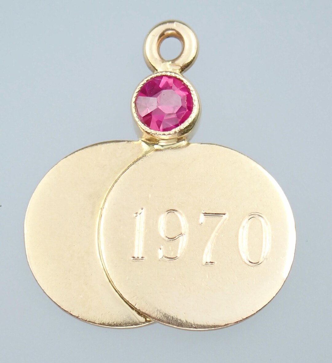 Pretty Vintage Estate Solid 14k Gold Lab Created Ruby Medallions '1970 ...