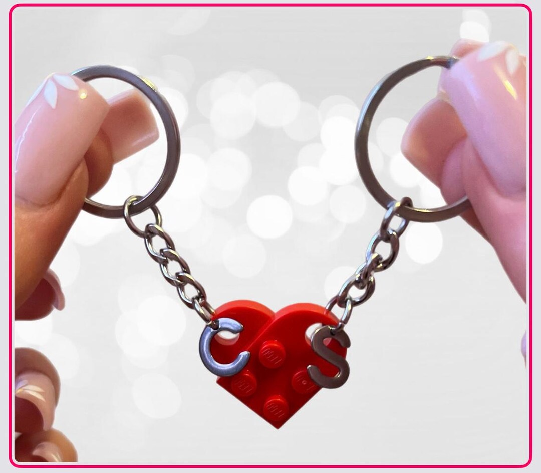 Personalised Lego Heart Keyrings - Etsy UK