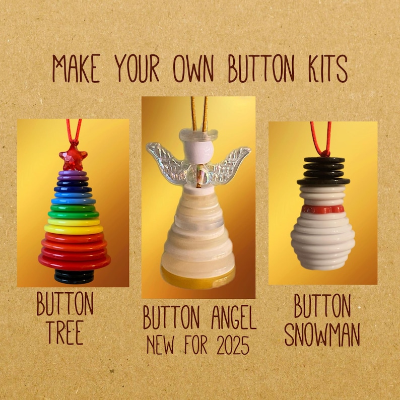 Make Your Own Button Angel Button Tree Button Snowman Kit Craft ...