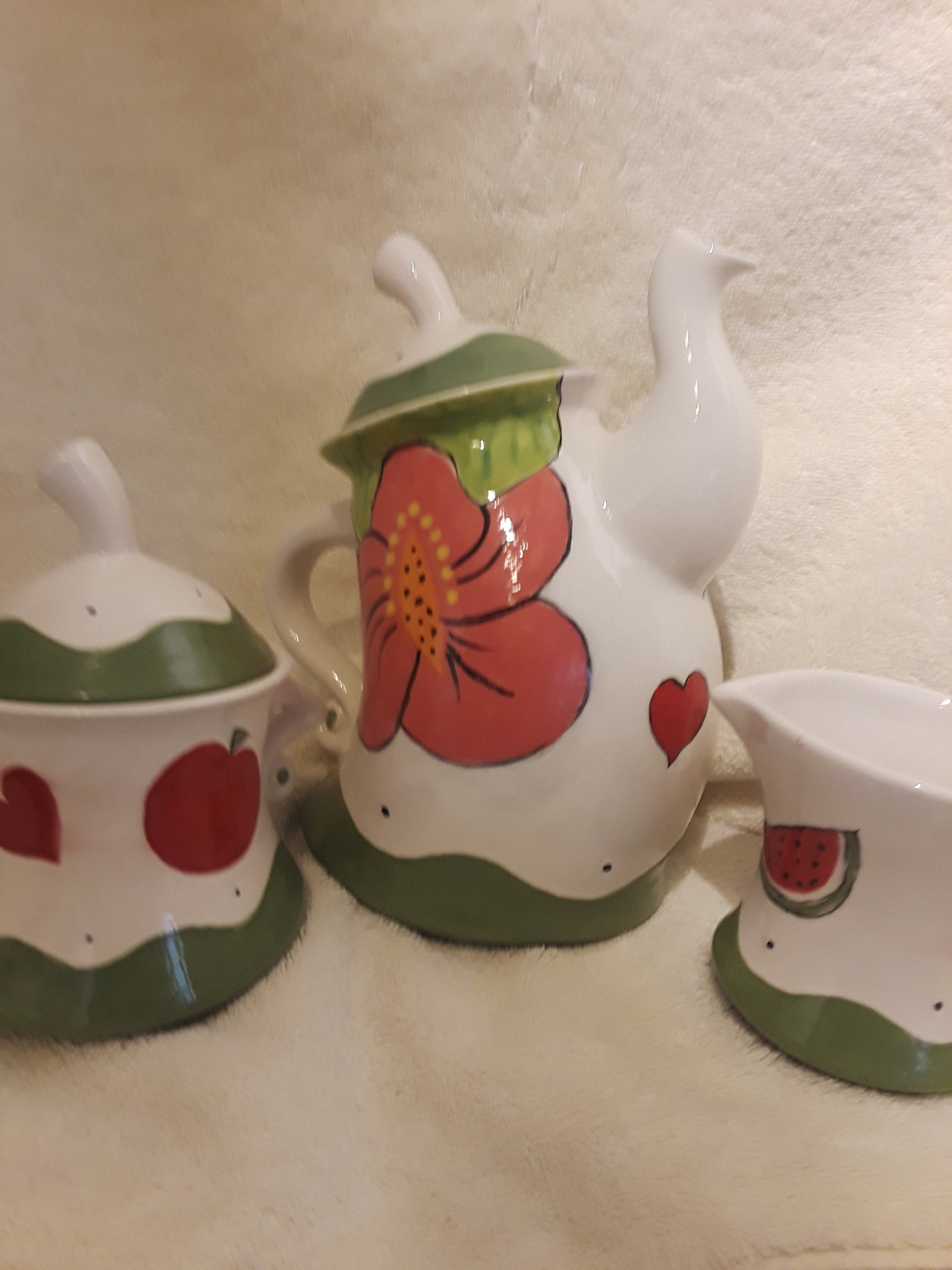 Dancing Coffee or Teapot With Matching Creamer and Sugar Bowl - Etsy