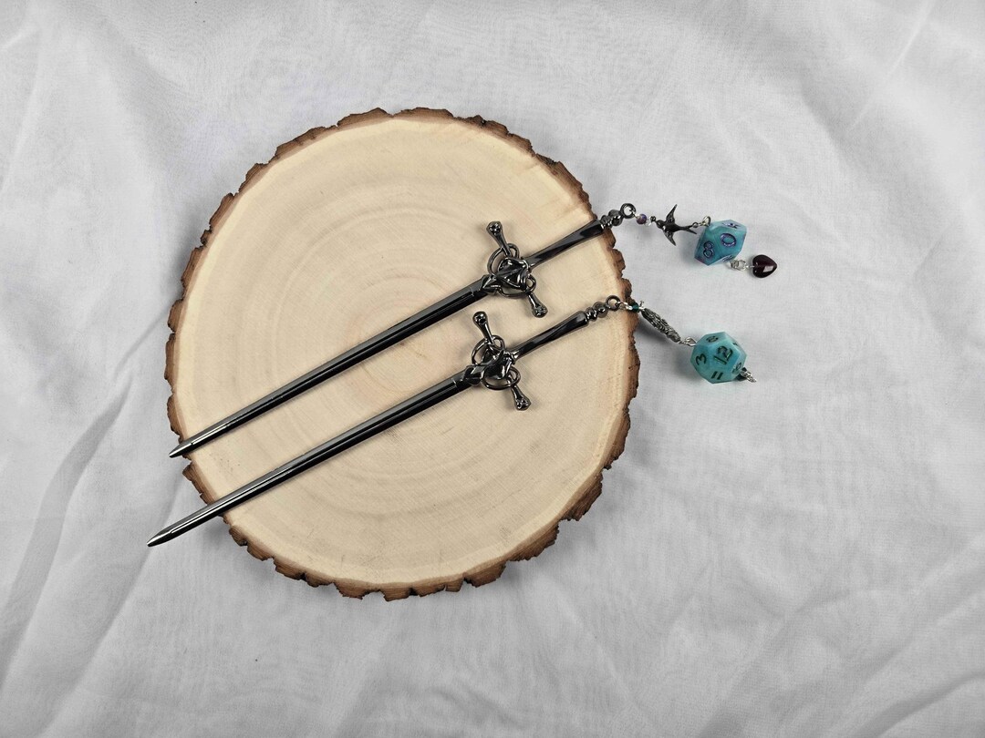 Long Sword Hair Stick 8 Metal Sword Hair Stick D10 or D12 - Etsy