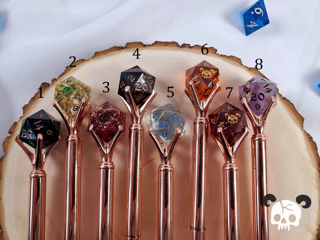 D20 Pens Handmade Sharp Edge Dice Rose Gold Pen With Black Ink - Etsy