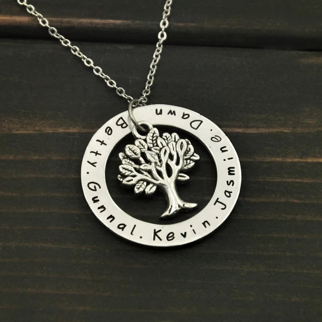 Personalised Family Tree Necklace - Gift - Personalised - Custom Made ...