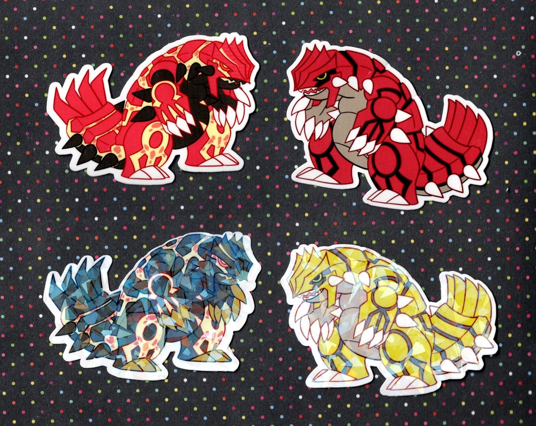 Groudon + Primal Groudon Vinyl Sticker + Holographic Shiny Alt - Etsy