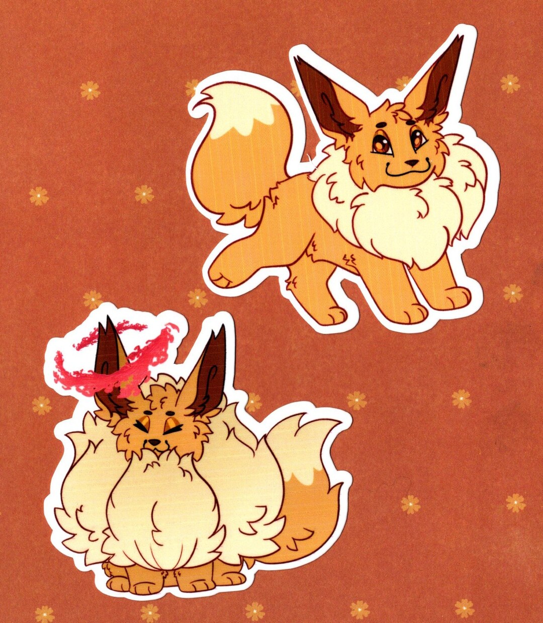 Eevee + Gigantimax G-max Eevee Vinyl Stickers + Holographic Shiny ...