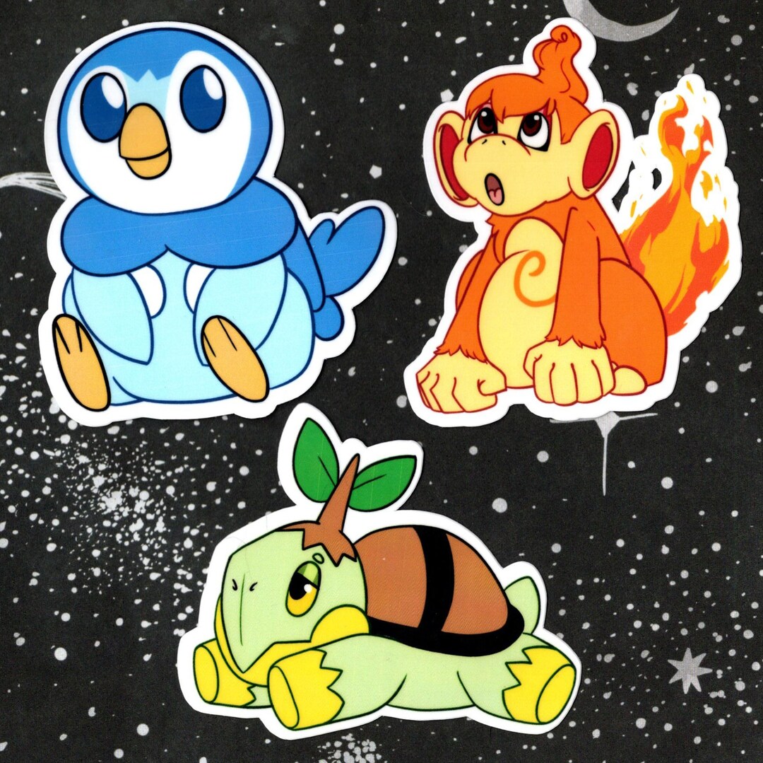 Gen 4 Pokemon Starter Stickers Holographic Shiny Alts - Etsy